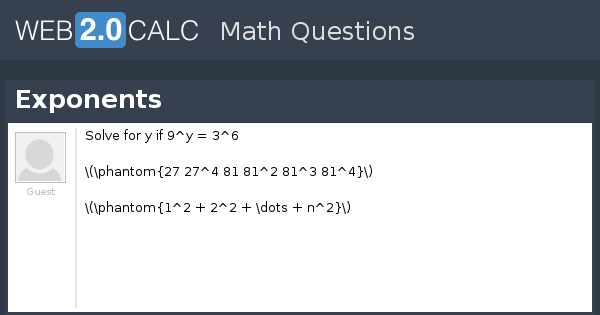 View question - Exponents