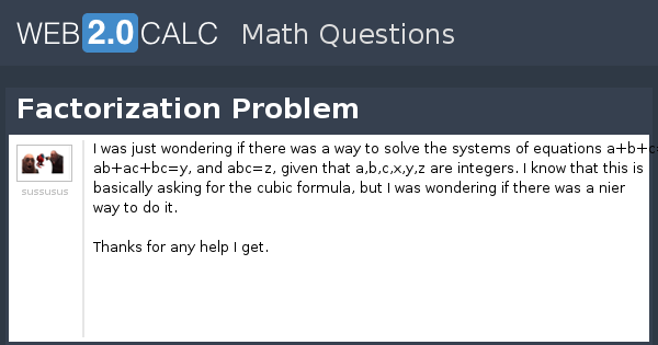 View Question Factorization Problem