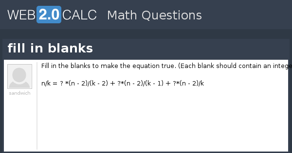 View question - fill in blanks