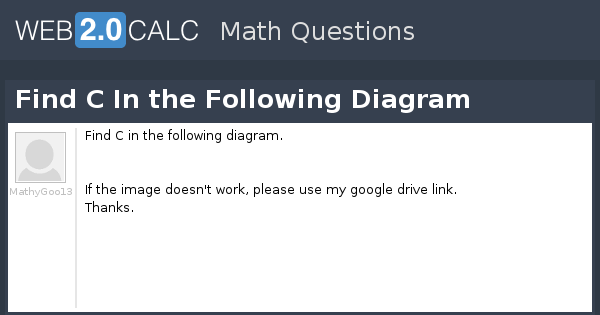 View question - Find C In the Following Diagram