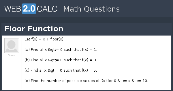View question - Floor Function