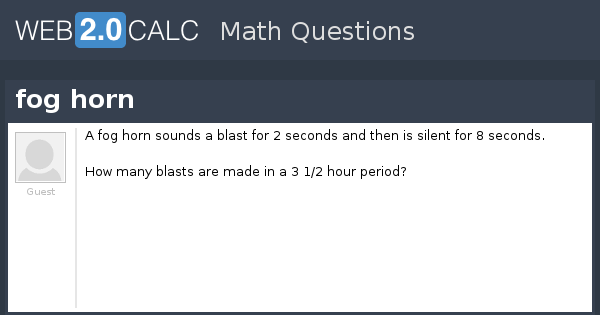 View question - fog horn