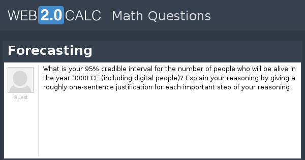 View question - Forecasting