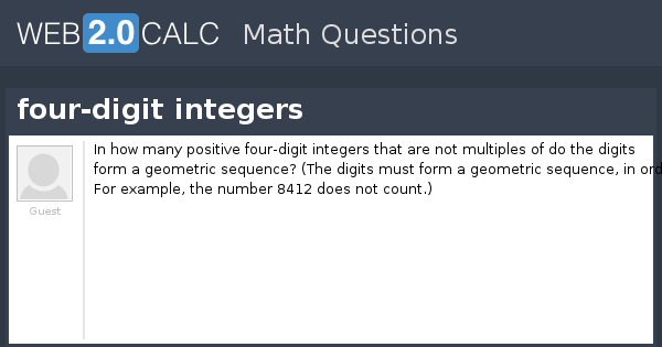 View question - four-digit integers
