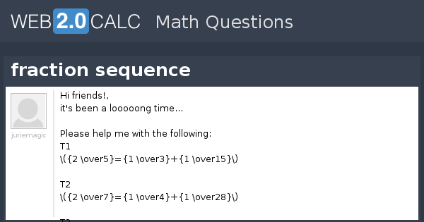 View question - fraction sequence