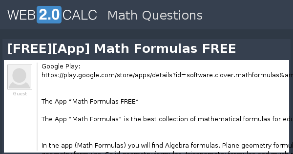 View question - [FREE][App] Math Formulas FREE