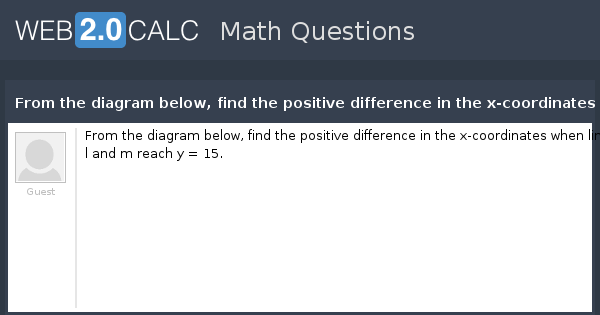 View question - From the diagram below, find the positive difference in ...