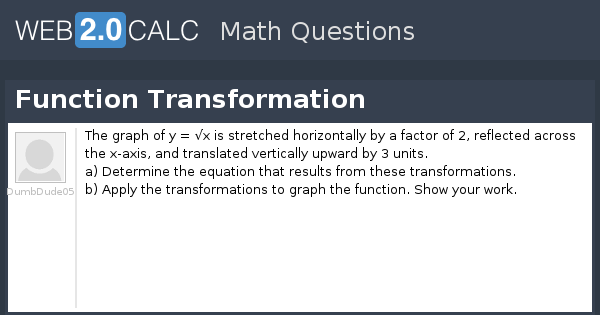 View question - Function Transformation