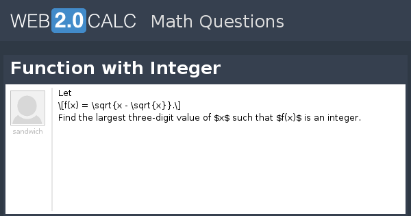 View Question Function With Integer