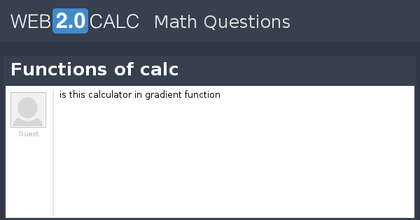 View question - Functions of calc