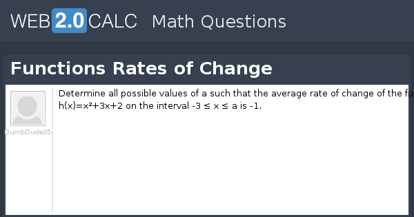 View question - Functions Rates of Change