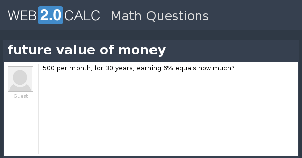 View question - future value of money