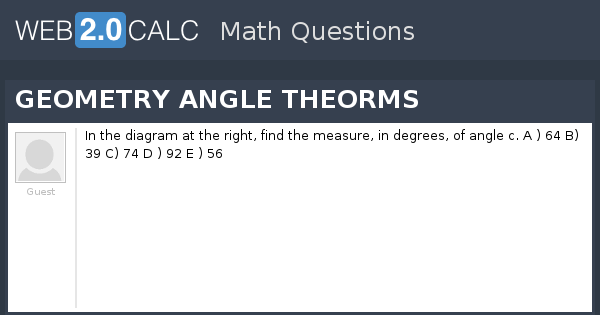 View question - GEOMETRY ANGLE THEORMS