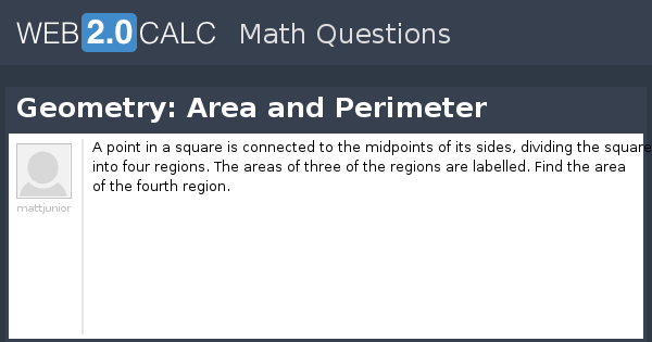 View question - Geometry: Area and Perimeter