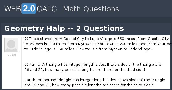 View question - Geometry Halp -- 2 Questions