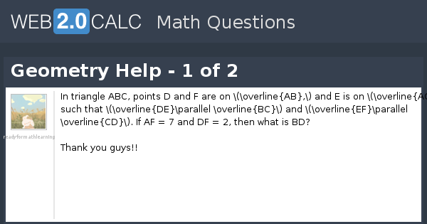 View question - Geometry Help - 1 of 2