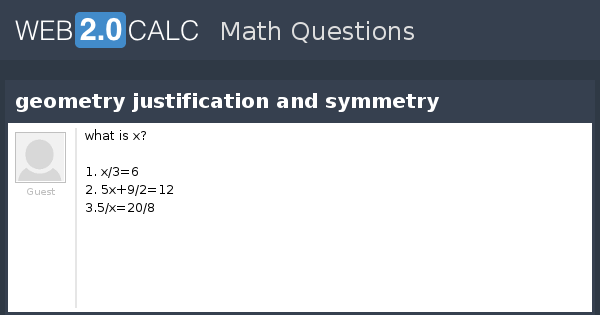 View question - geometry justification and symmetry