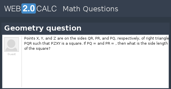View question - Geometry question