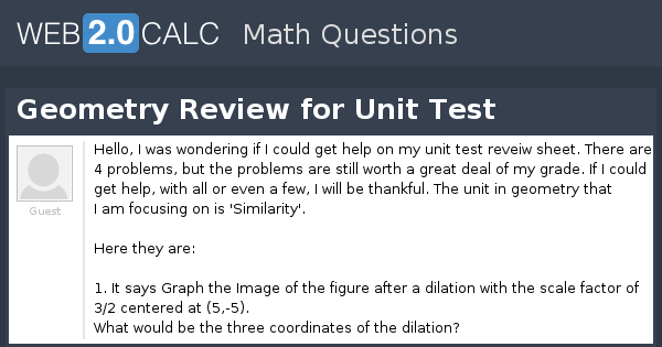 View question - Geometry Review for Unit Test