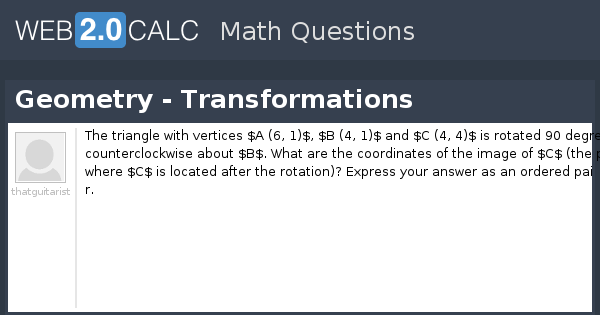 View question - Geometry - Transformations