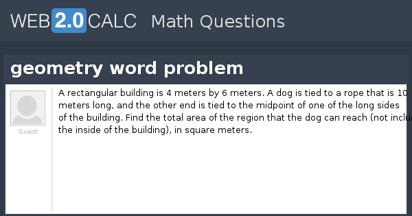 View question - geometry word problem