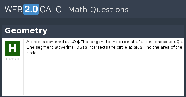 View Question Geometry