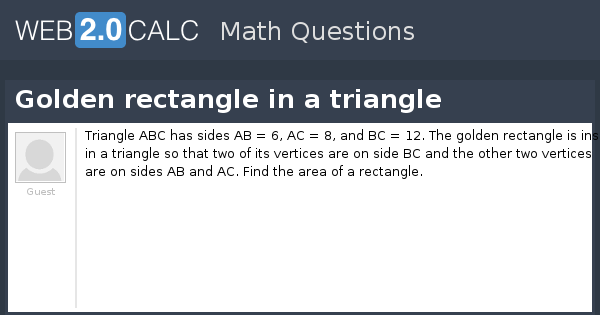 View question - Golden rectangle in a triangle