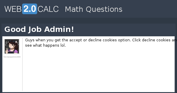 View question - Good Job Admin!