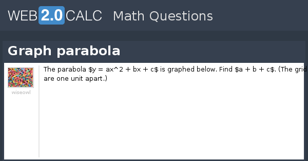 View question - Graph parabola