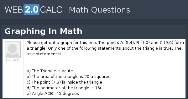 View question - Graphing In Math