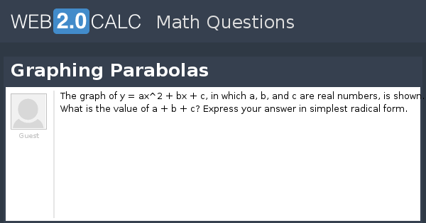 View question - Graphing Parabolas
