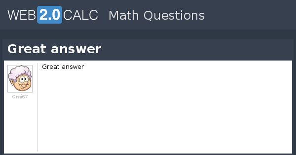 View question - Great answer