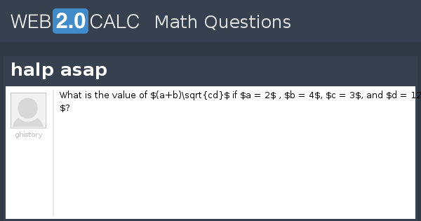View question - halp asap