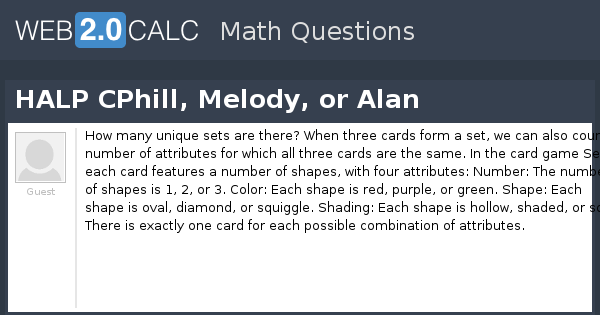 View question - HALP CPhill, Melody, or Alan