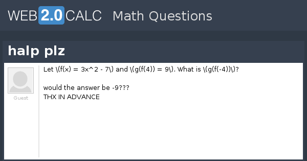 View question - halp plz