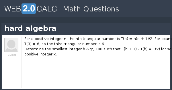 View question - hard algebra