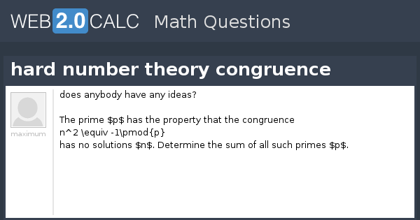 View question - hard number theory congruence