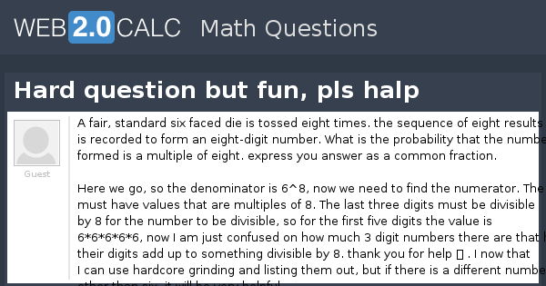 View question - Hard question but fun, pls halp