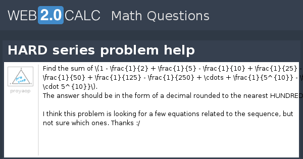 View question - HARD series problem help