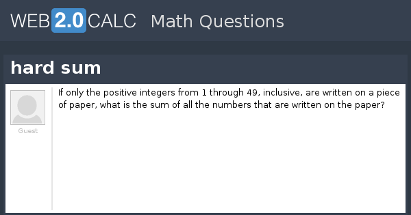 View question - hard sum