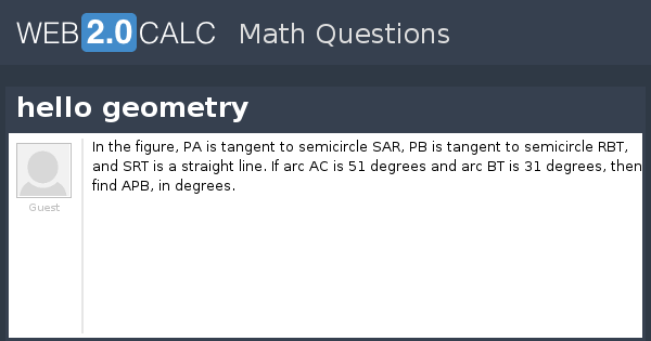 View question - hello geometry