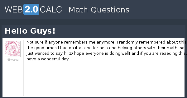 View question - Hello Guys!