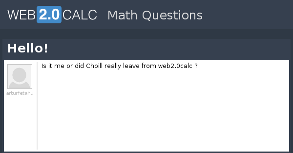 View question - Hello!