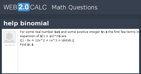 View question - help binomial