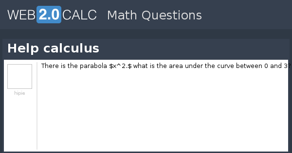 View question - Help calculus