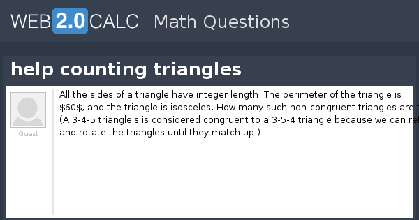 View question - help counting triangles