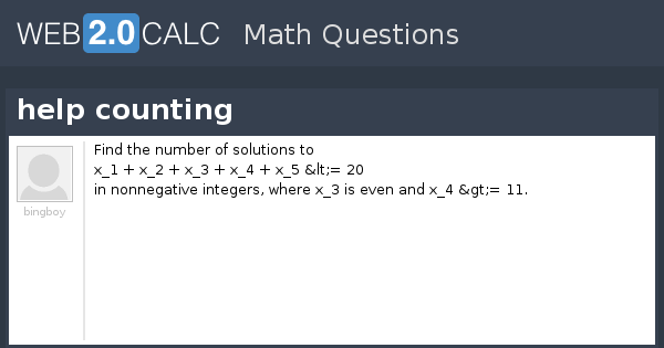 View question - help counting