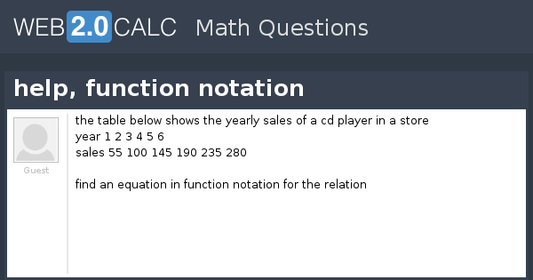 View question - help, function notation
