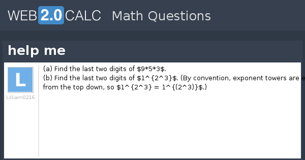 View question - help me