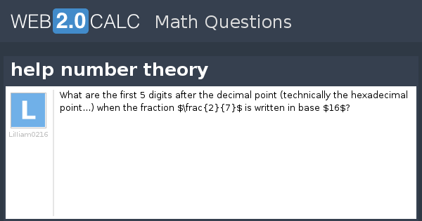 View question - help number theory